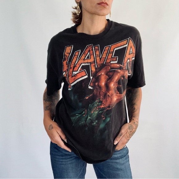 Vintage | Tops | Rare Vintage Slayer Hand Of Satan Heavy Metal Band ...